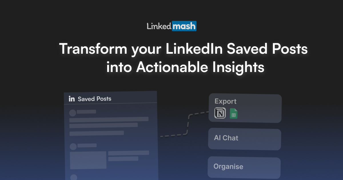 Organize, Read & Export LinkedIn Saved Posts | LinkedMash
